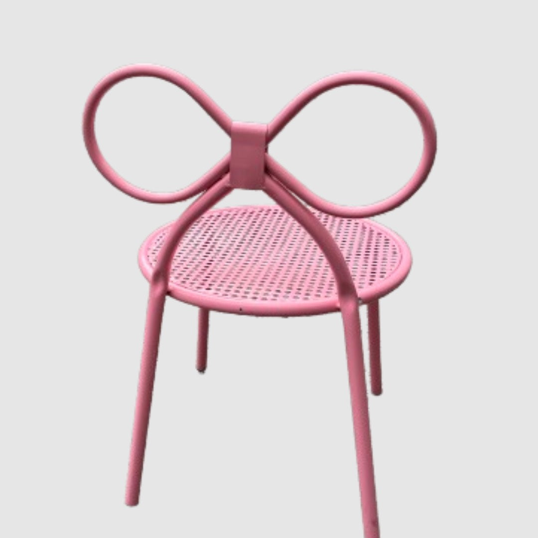 METAL CANDY PINK CHILD BOW CHAIR – littlepartyhireuk